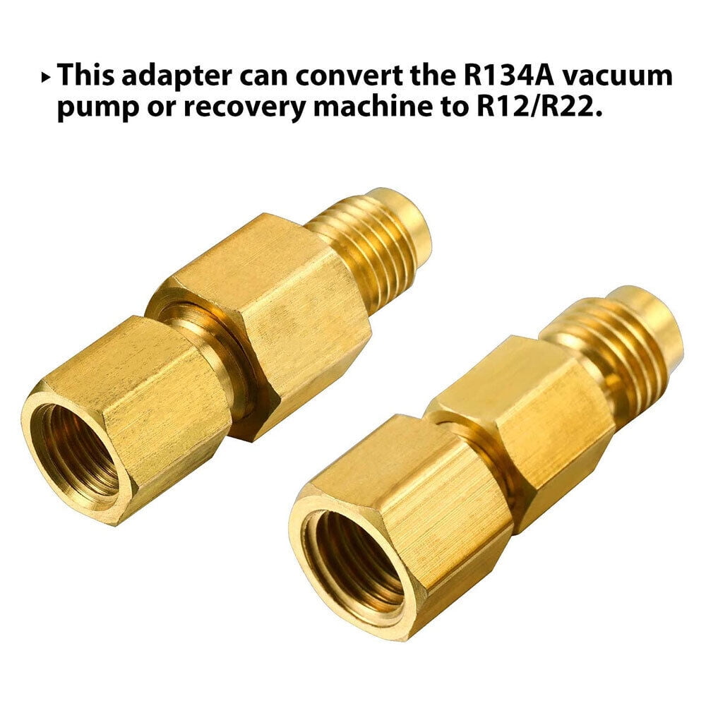 4PCS R134a To R12 Fitting Adapter 1/4 Female Flare 1/2 Acme Male Valve ...