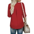 Fantaslook Women's 3/4 Cuffed Sleeve V Neck Chiffon Blouses ...