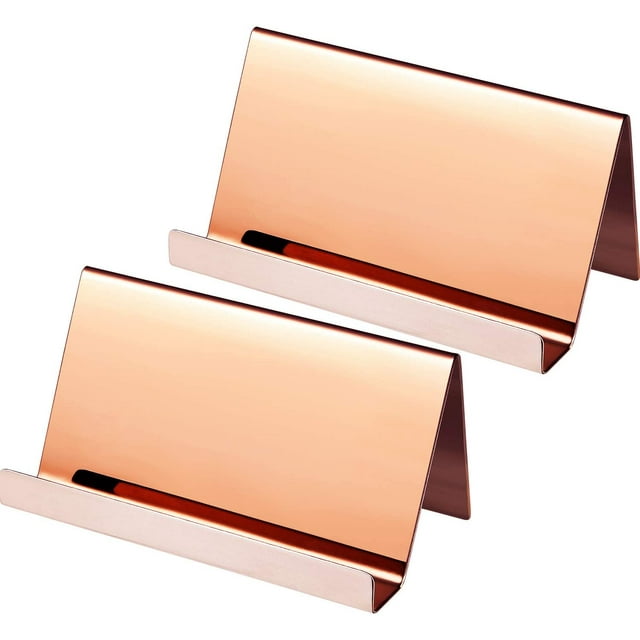 2 Pack Stainless Steel Business Cards Holders Desktop Card Display ...