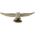 Large Realistic Common Barn Owl Swooping Over Tree Stump Glass Eyes ...
