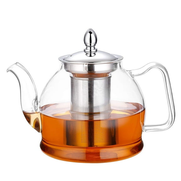 1500 ml Glass Teapot, Kvago Teapot with Strainer Insert, Heat Resistant ...