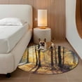 Autumn Forest Round Rug 7ft Washable Circle Rugs Non Slip Farmhouse ...