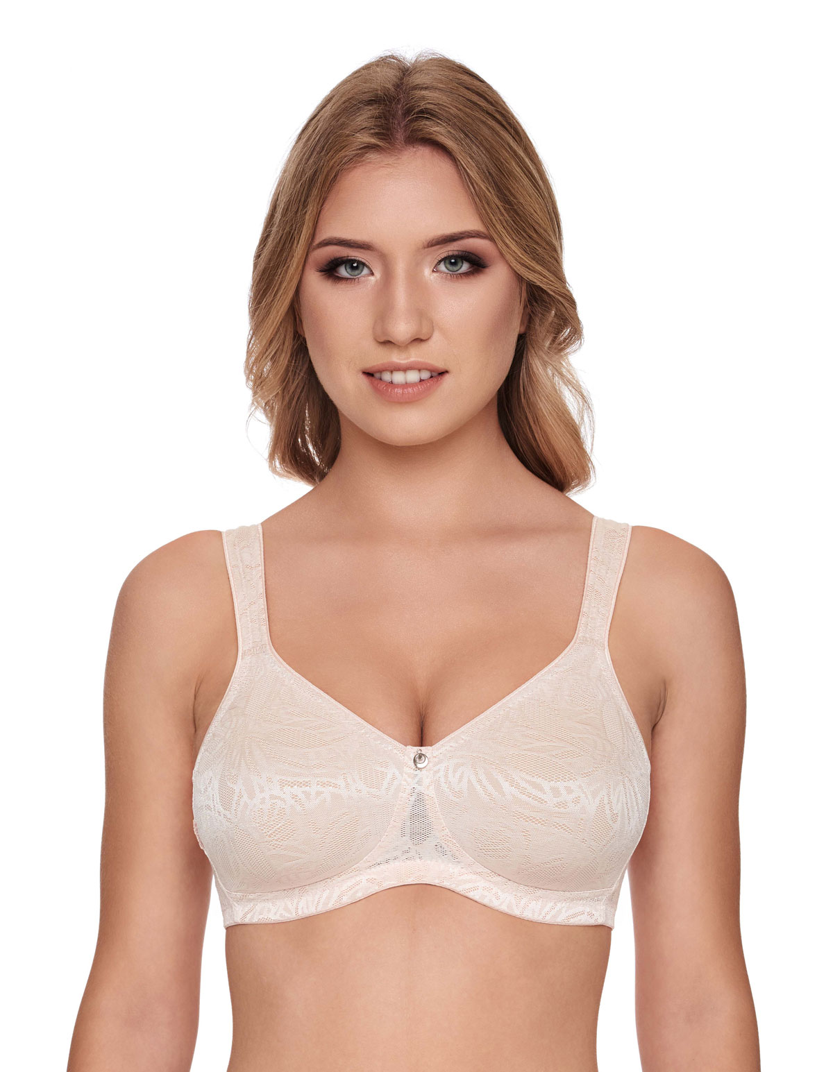 Susa 8076 344 Ballina Soft Peach Floral Embroidered Non Wired Soft Bra