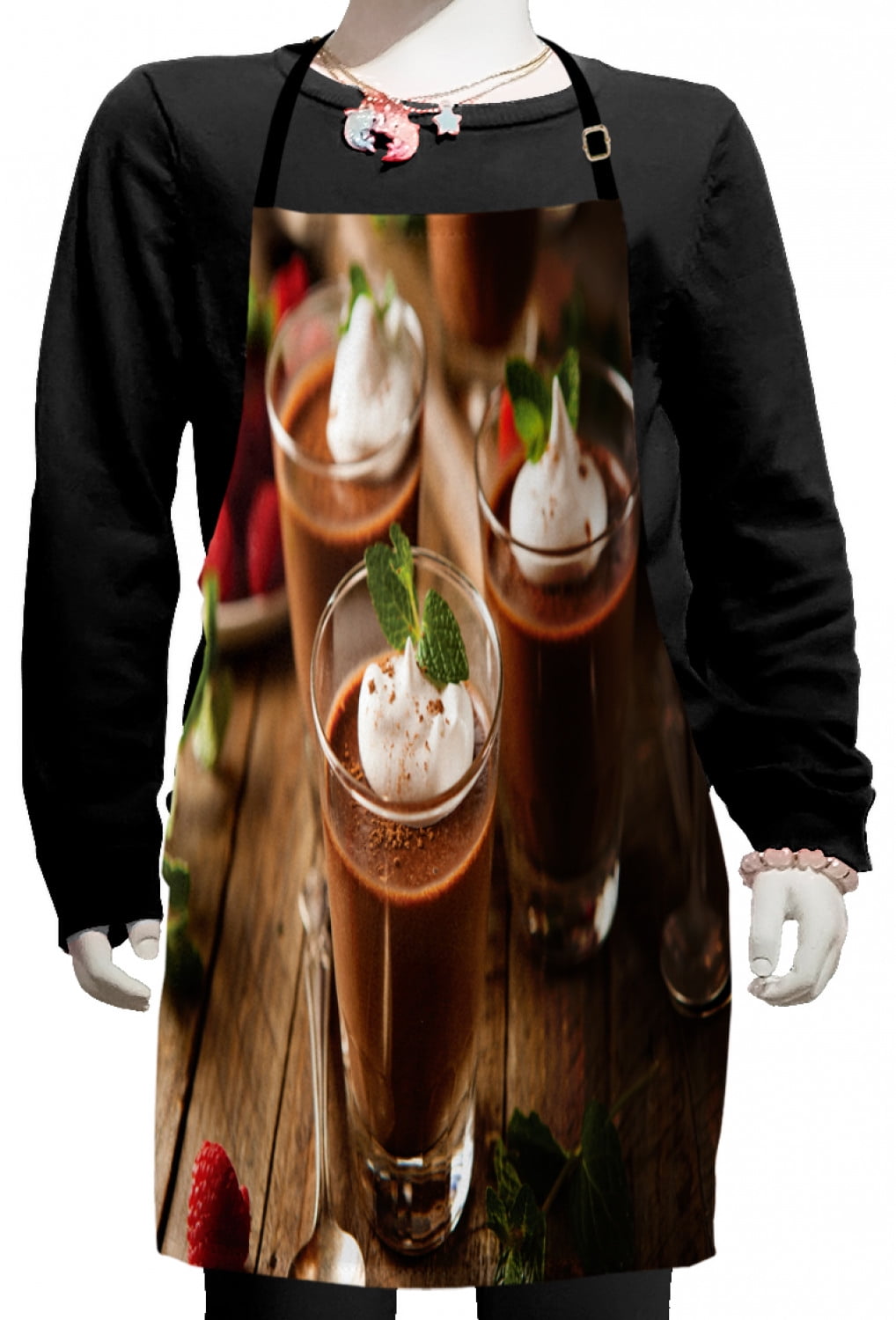 Chocolate Kids Apron, Homemade Dark Chocolate Mousse with Whipped Cream ...