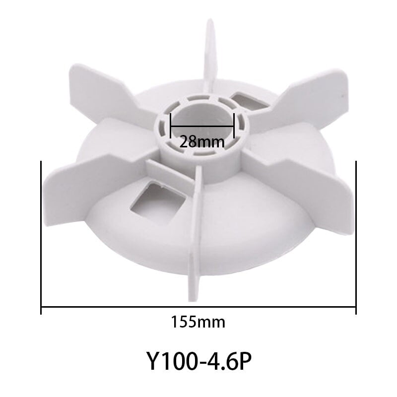 2Pcs Y80 90 100 112 132 160 Replacement Plastic 12 Impeller Motor Fan Vane for Home DIY ...