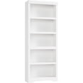69" Tall 23.6"W 5-Tier Farmhouse Open Bookshelf, Wooden Display Storage ...