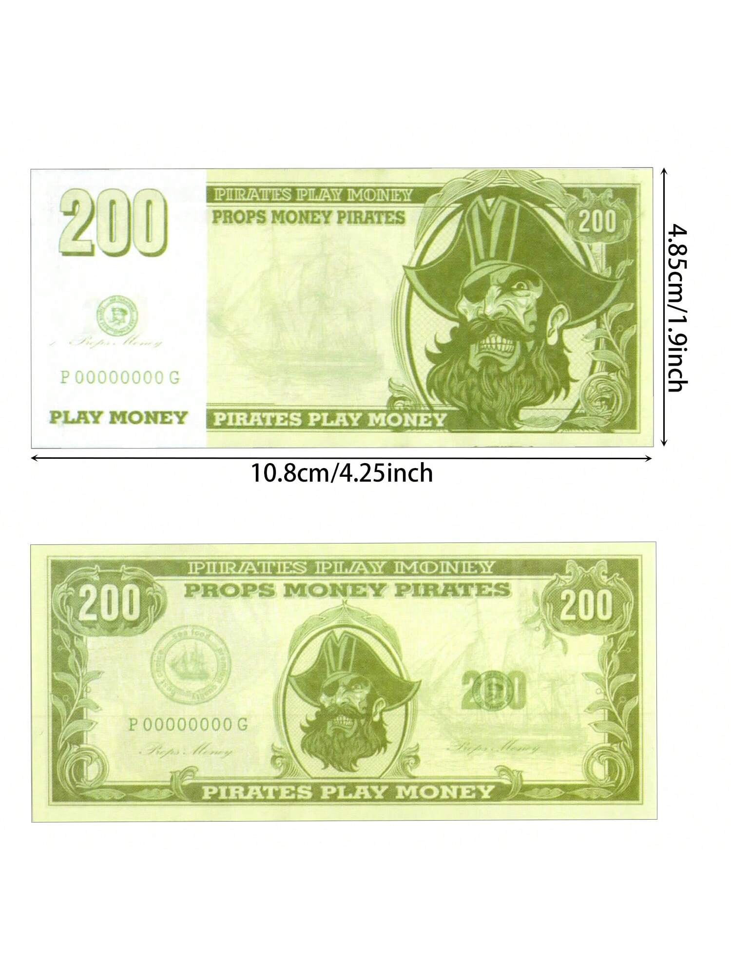 Set Of 100 Board Game Money Bills, Game Tokens, Pirate-Themed Paper ...