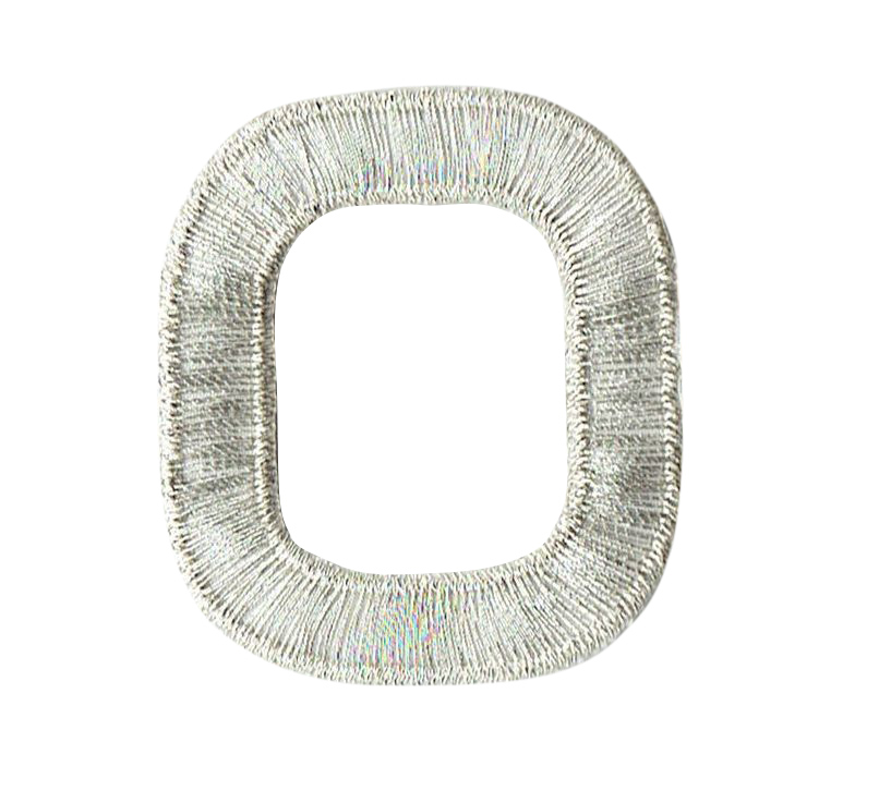 Alphabet Letter - O - Color Silver - 2" Block Style - Iron On ...