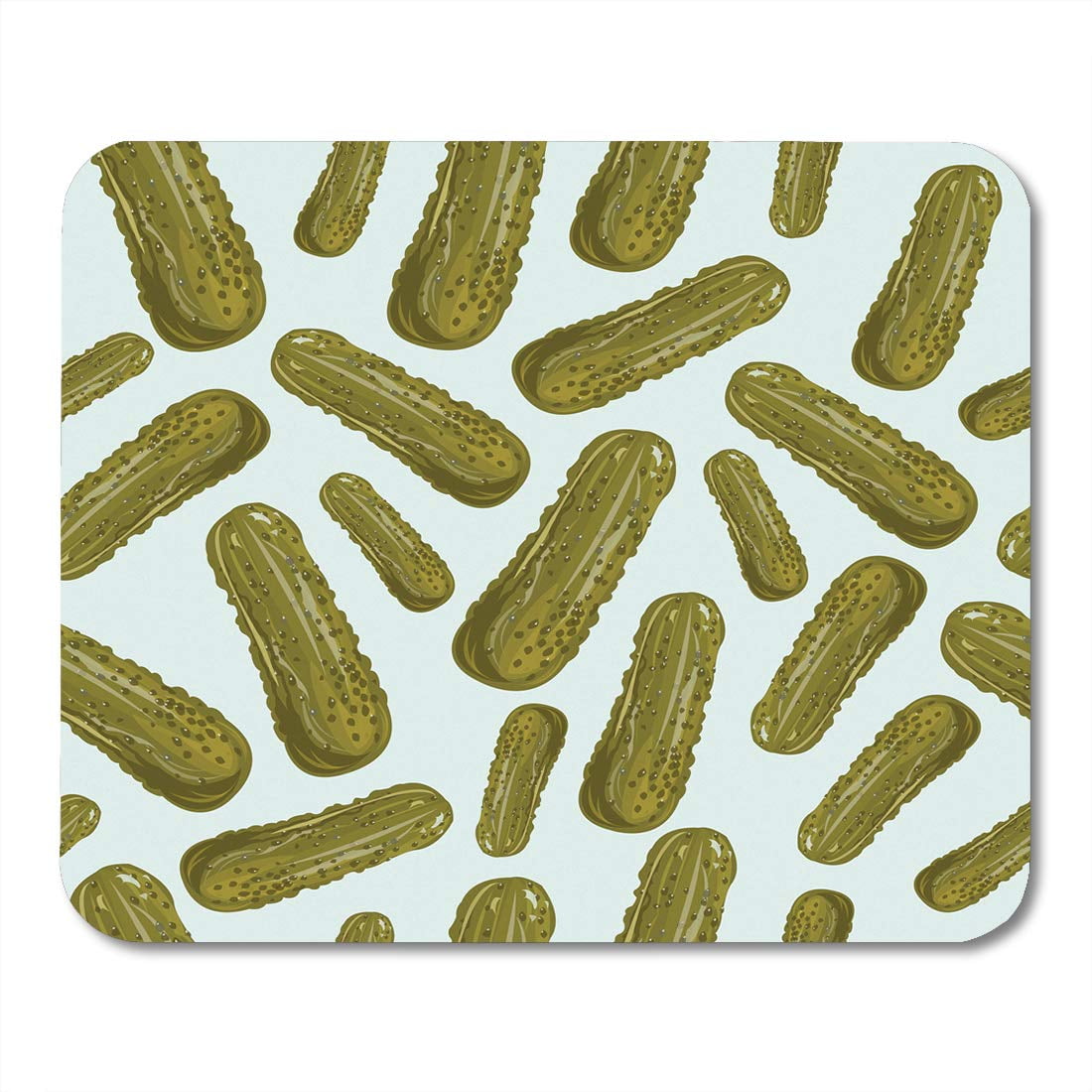 SIDONKU Green Pickle Salty Pickled Cucumbers Pattern Sketch Fun Kitsch ...