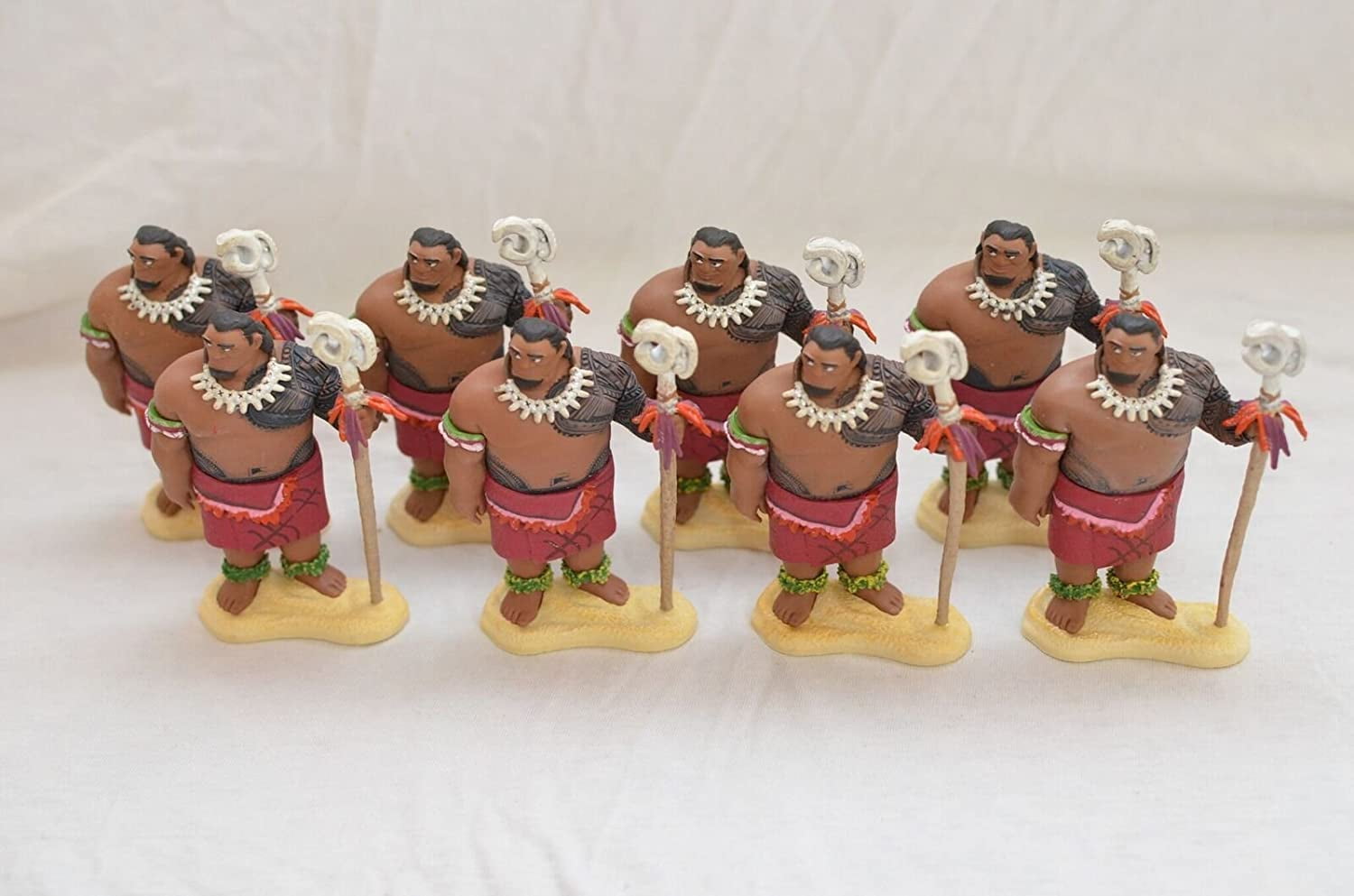 Moana Chief Tui 4" Figurine 8-pc Set PVC Figure Cake Topper Toy New ...