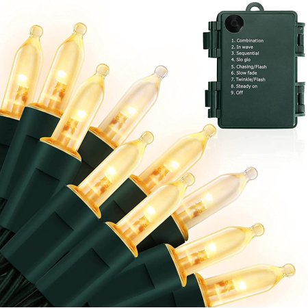 Battery Operated String Lights 100 LED Warm White Christmas Lights ...