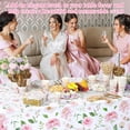 452 pieces of pink floral party decoration set, suitable for 50 people ...