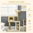 PawHut Small Cat Tower: Indoor Climbing House with Rattan Condo, Bed ...