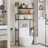 ZEIDO Over The Toilet Storage Rack, 3-Tier Bathroom Organizer, Black ...