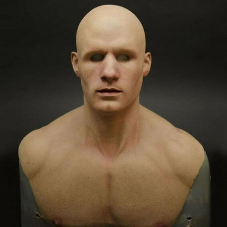 Latex Man Face Cover Male Disguise Cosplay Halloween Party Prop ...