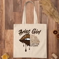 Aries Girl I Am The Storm Brown Lip Girl Birthday Gift Tote Bag ...