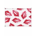 Red Lipprint Texture Sun Shade Sail 12'X16' Retro Abstract Kiss UV ...
