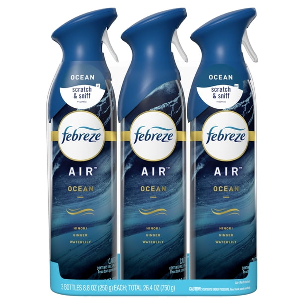 Febreze Air Effects Ocean Scent Air Freshener, 8.8 oz Can, Pack of 3 ...