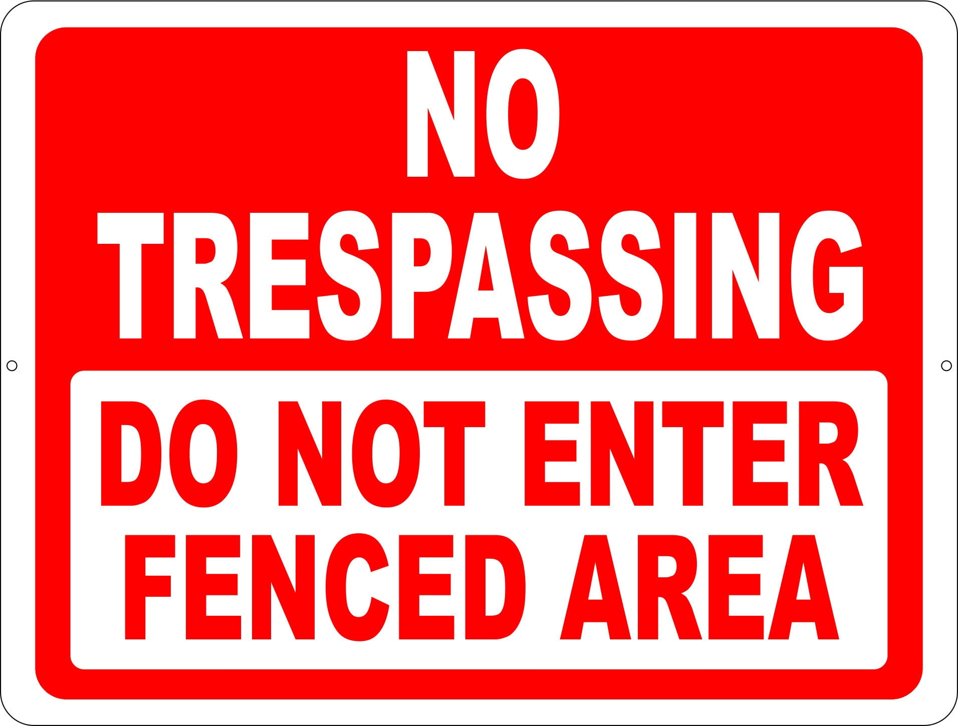 No Trespassing Do Not Enter Fenced Area Sign - Walmart.com
