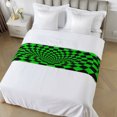 Bed Runner Green Black Checker Bedding Scarves Soft Decorative Bed Flag ...