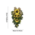 Artificial Sunflower Teardrop Wreath Hessian Burlap Bow Farmhouse Door ...