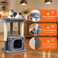 Grey 27in Indoor Cat Tree for Large Adult Cats Modern Activity Tower ...