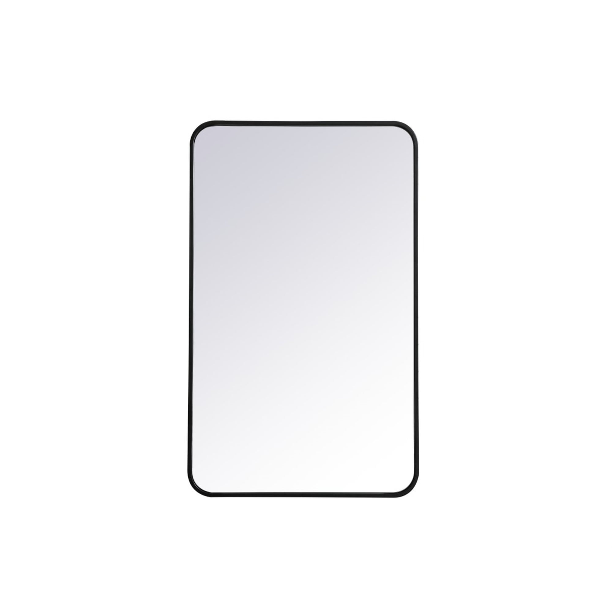 Soft corner metal rectangular mirror 22x36 inch in Black - Walmart.com