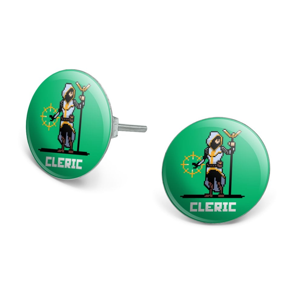 8-Bit Retro Pixel Cleric Priest Healer Games RPG Novelty Silver Plated ...