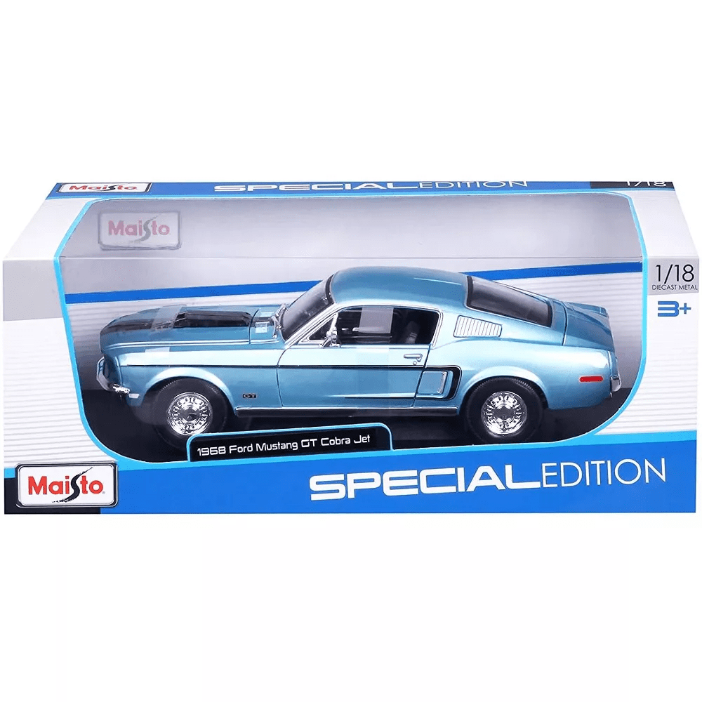 1968 Ford Mustang CJ Cobra Jet Blue 1/18 Beyond compare Diecast Model ...