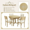 5 Piece Round Dining Table Set, Farmhouse Wood 42 inch Round Table with ...