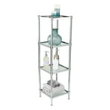 Organize It All Free Standing 4 Tier Glass Spa Storage Shelf Unit ...