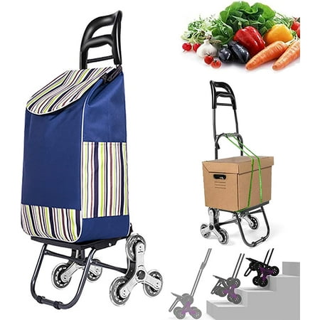 Folding Shopping Cart, Trolley Dolly,Tri-Wheels Stair Climbing Cart ...