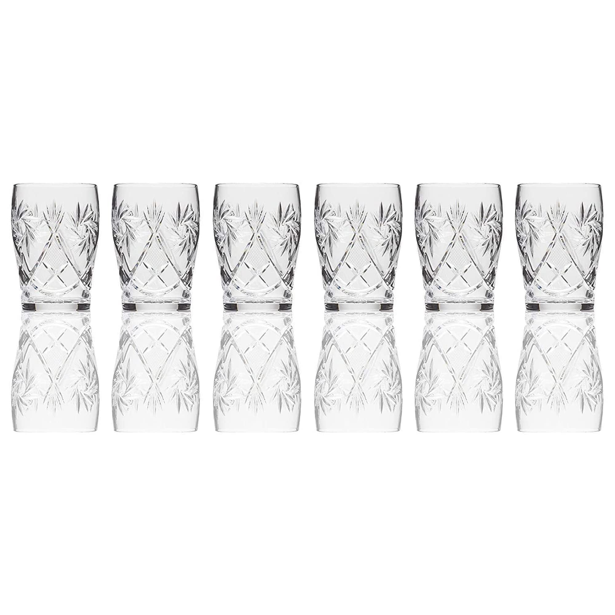 Set of 6 Crystal Beverage Glassware for Hosting Parties - 6.5 oz ...