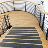 TreadSafe 15 Pack of Gray Non Slip Stair Treads for Indoors, 8"x30 ...