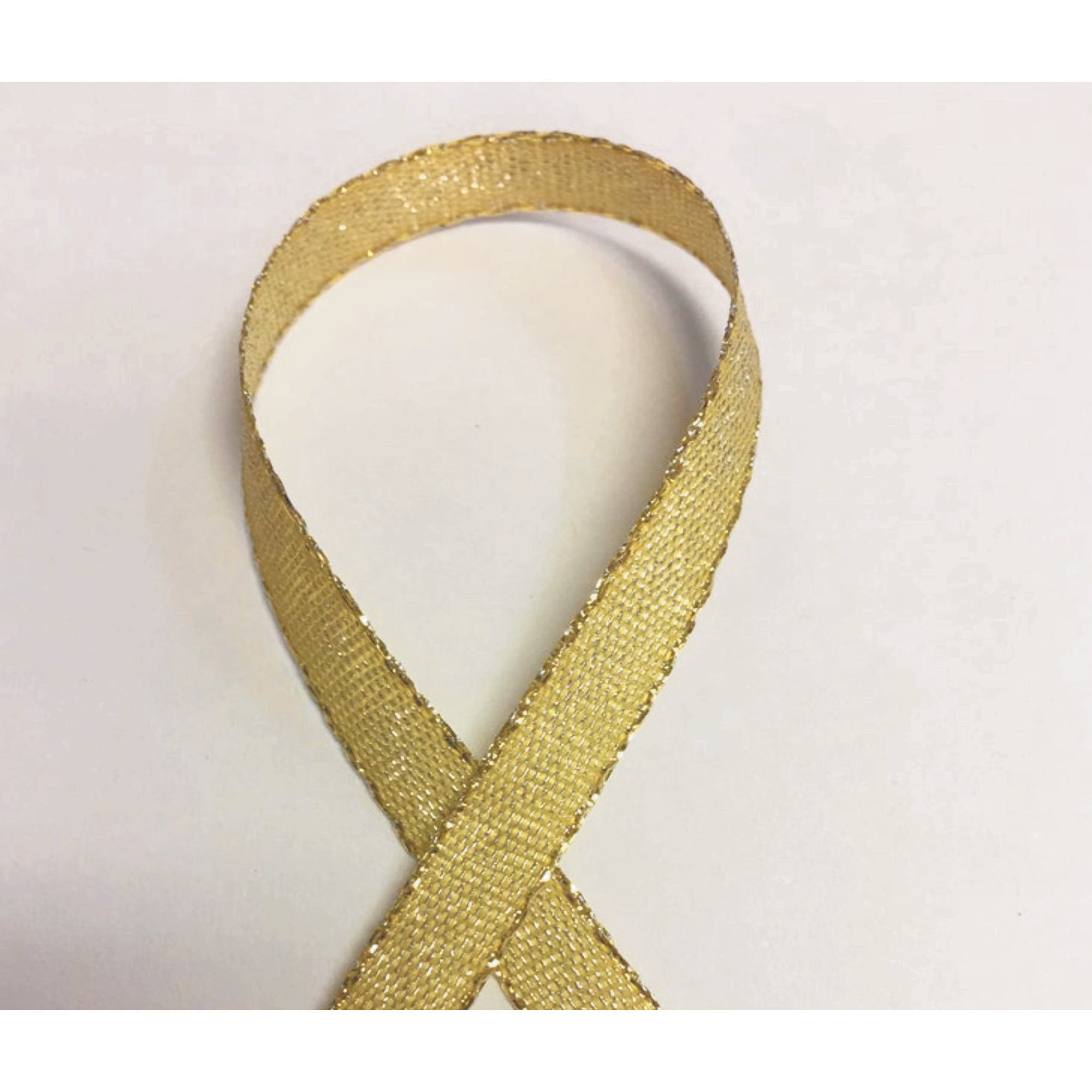 Gold Metallic Woven Edged Ribbon - 5/8 Inches Wide x 10 Yards (66201-16 ...