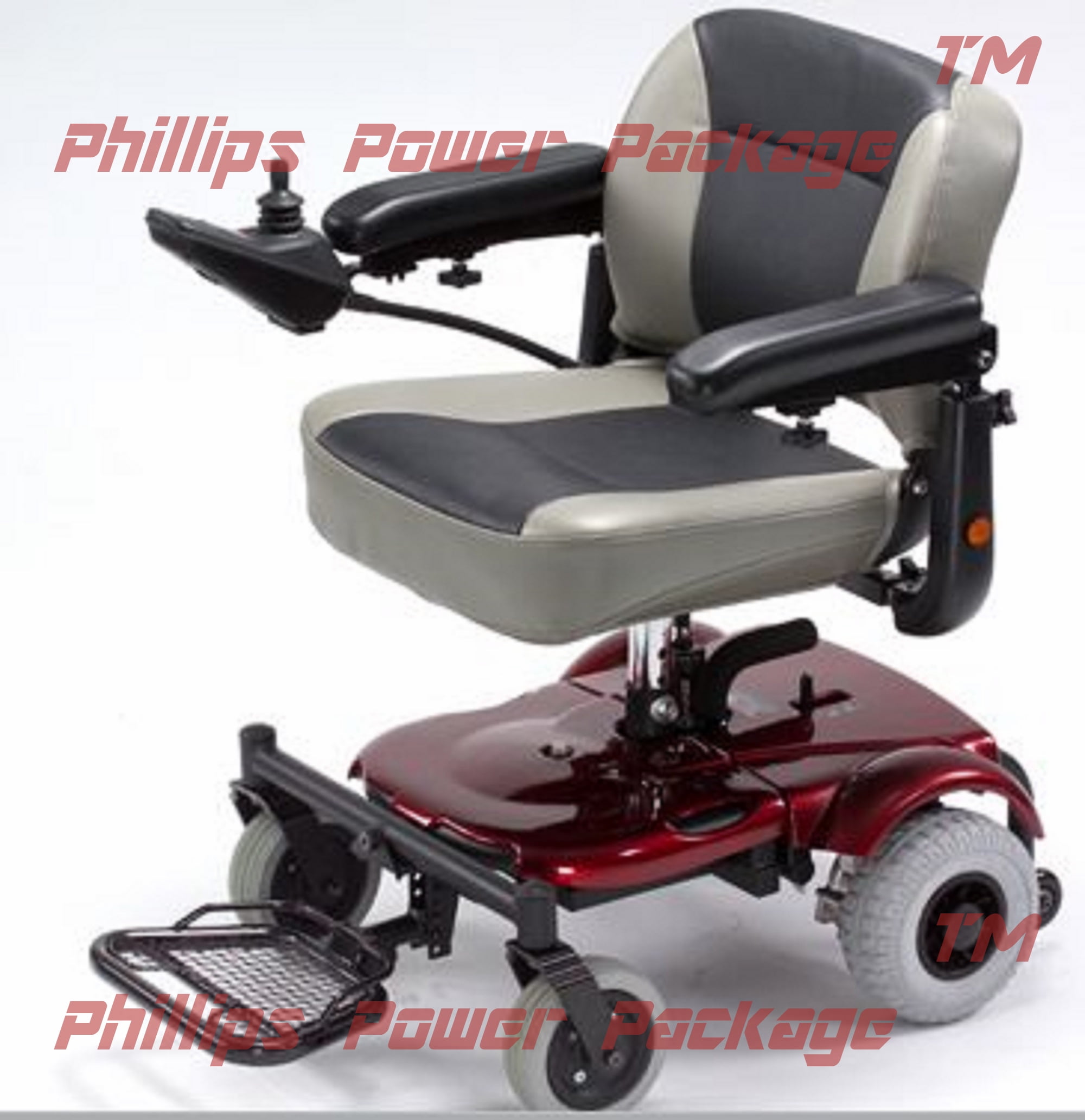 Merits Health Products - EZ-GO- Travel Power Chair - 18"W x 15"D - Red ...