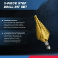 10181A Step Drill Bit Set, 3 count, Spiral Grooved for Drilling, Step ...