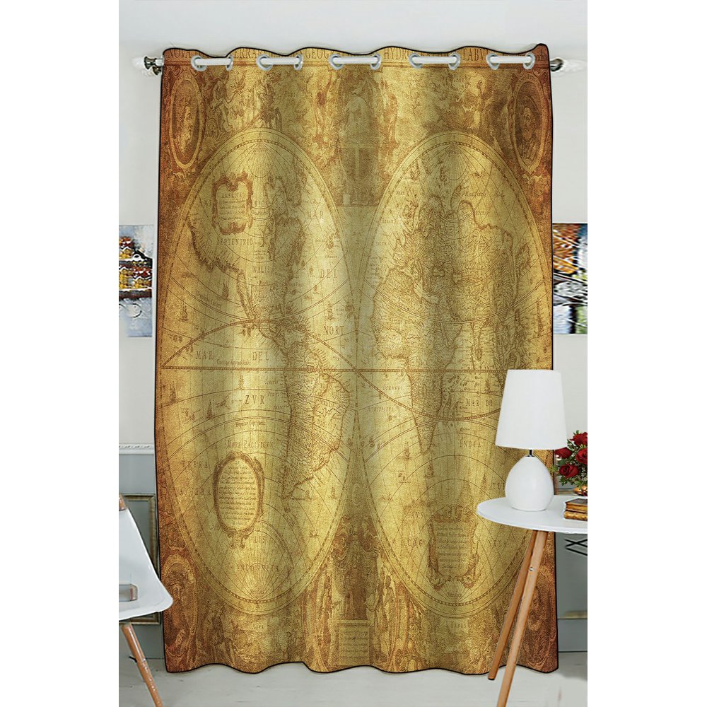 Phfzk Global Map Window Curtain, Ancient World Map Window Curtain ...