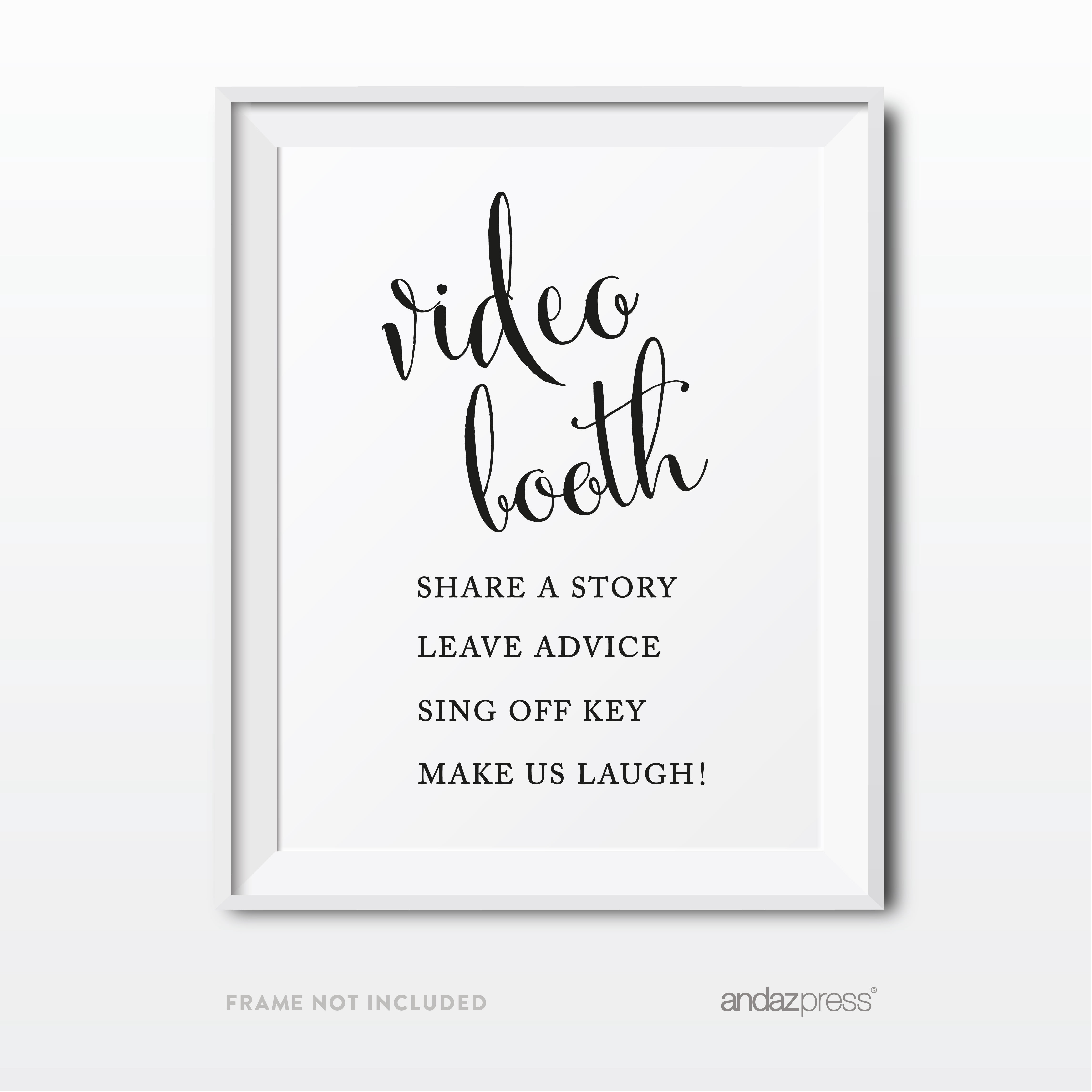 Videobooth - Share A Story Formal Black & White Wedding Party Signs ...