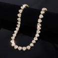 45CM New Hip Hop Tennis Chain Bracelet Necklace Shiny Heart Rhinestone ...