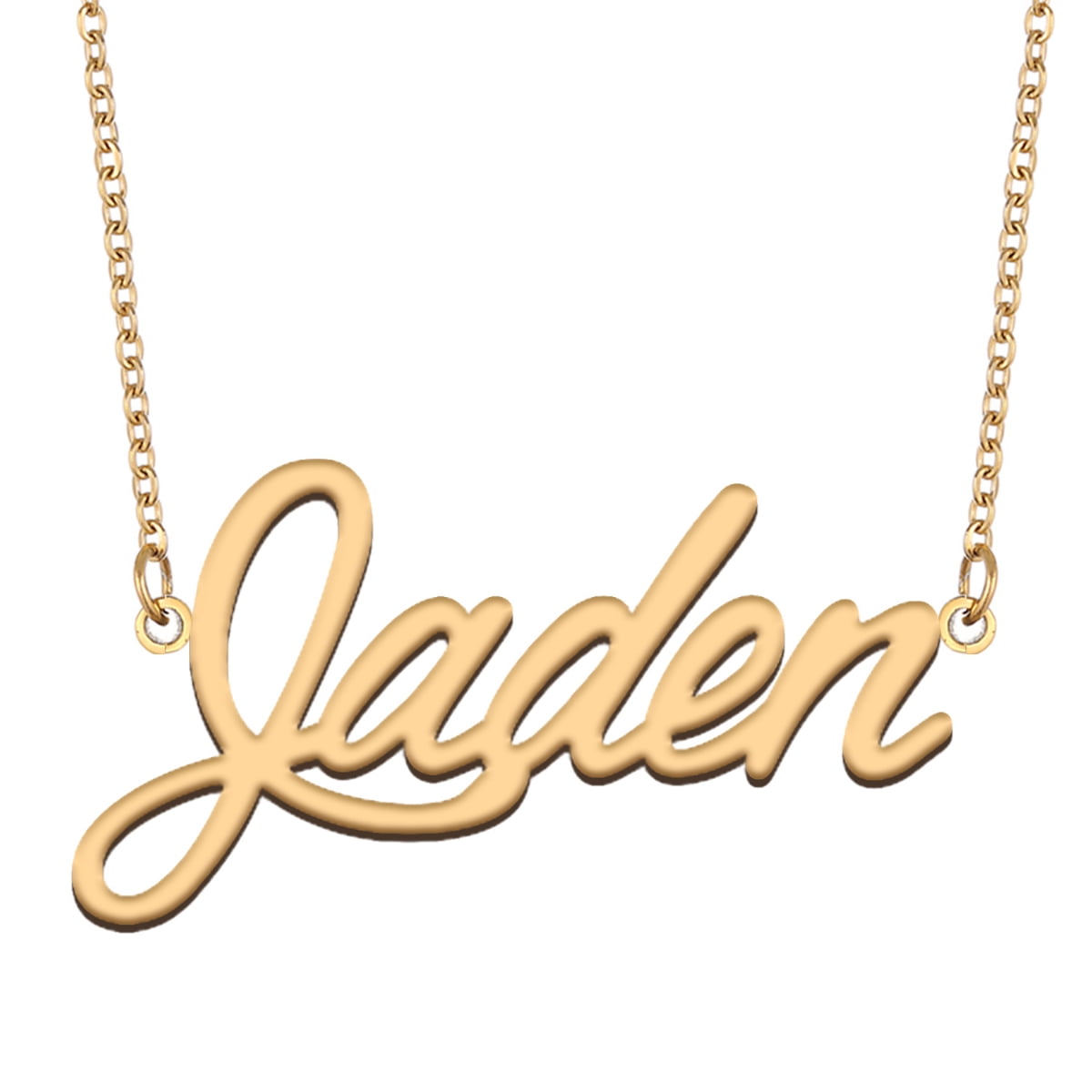 HUAN XUN 18k Gold Jaden Letter Name Necklace Mens Jewelry Fathers' Day ...