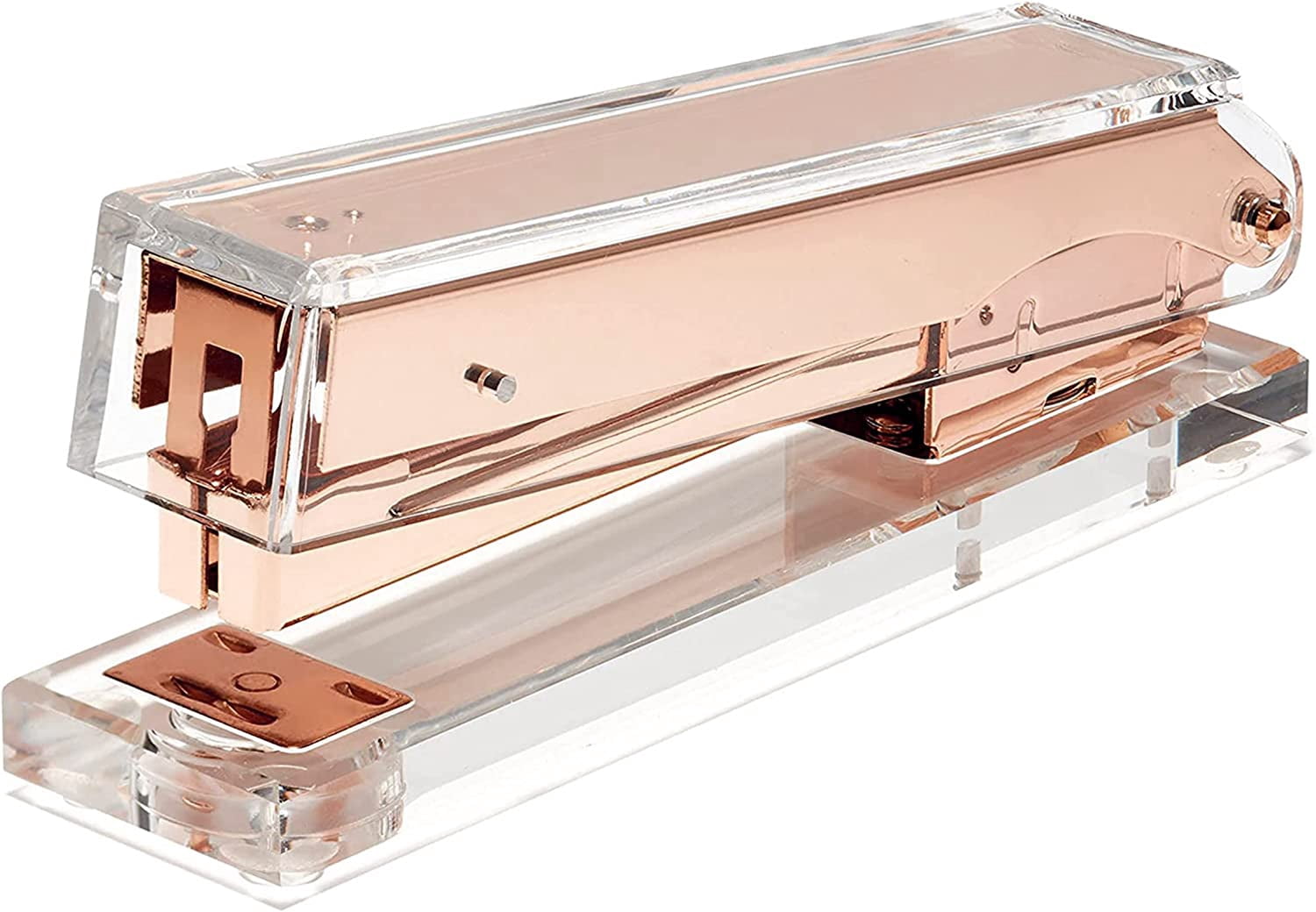 OfficeGoods Clear Acrylic Stapler with Rose Gold Accent for 1/4 ...