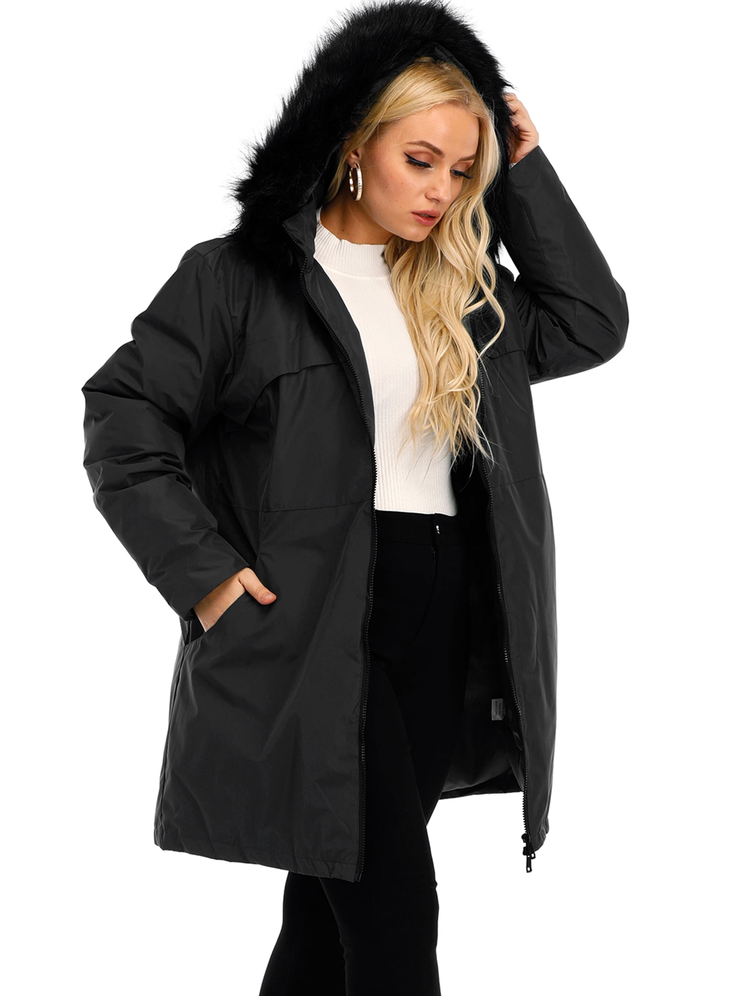 SAYFUT Women's Winter Down Thicken Jacket Puffer Parka Coat with ...
