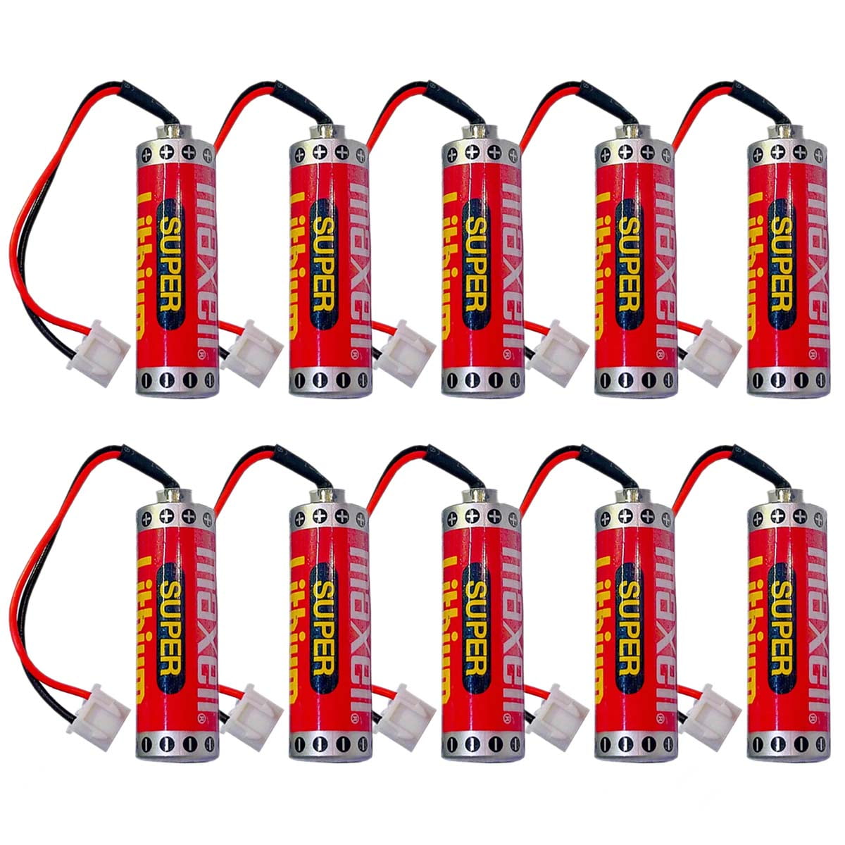 (10 Pack) ER6C AA 3.6V 1800mAh PLC Battery for Mitsubishi FX F2-40BL ...