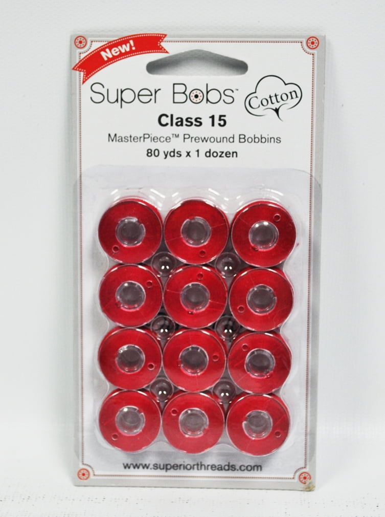 Super Bobs MasterPiece Cotton 80yd Prewound Bobbins 12ct Class 15 Renae ...
