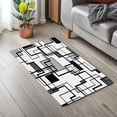 Abstract Color Block Door Mat 20x31.5 Inch Black Gray Rectangular ...