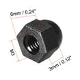 M3 Cap Nut Hex Acorn Dome Head Nuts for Screws Bolts Nylon Black 50 Pcs ...