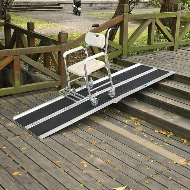 Zimtown 96" x 28" Extra Wide Aluminum Foldable Wheelchair Loading Ramp ...