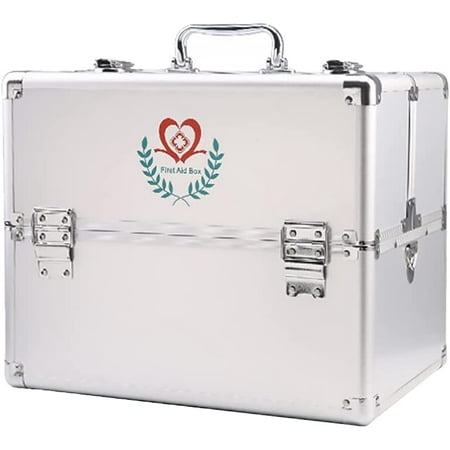 Family Double- Layer Medicine Storage Box Lockable First Aid Box with ...