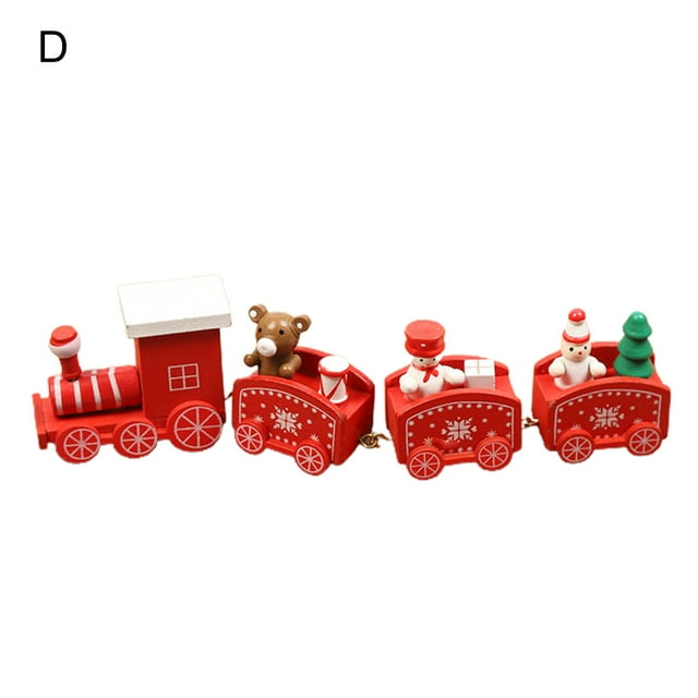 Wooden Christmas Train Universal Decorative Visual Effect Christmas ...